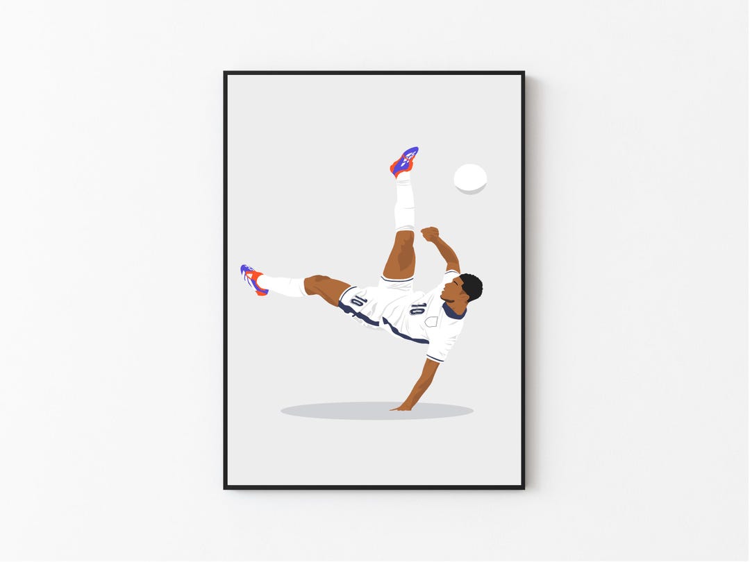 Jude Bellingham Poster Jude Bellingham Overhead Kick Poster Bellingham ...
