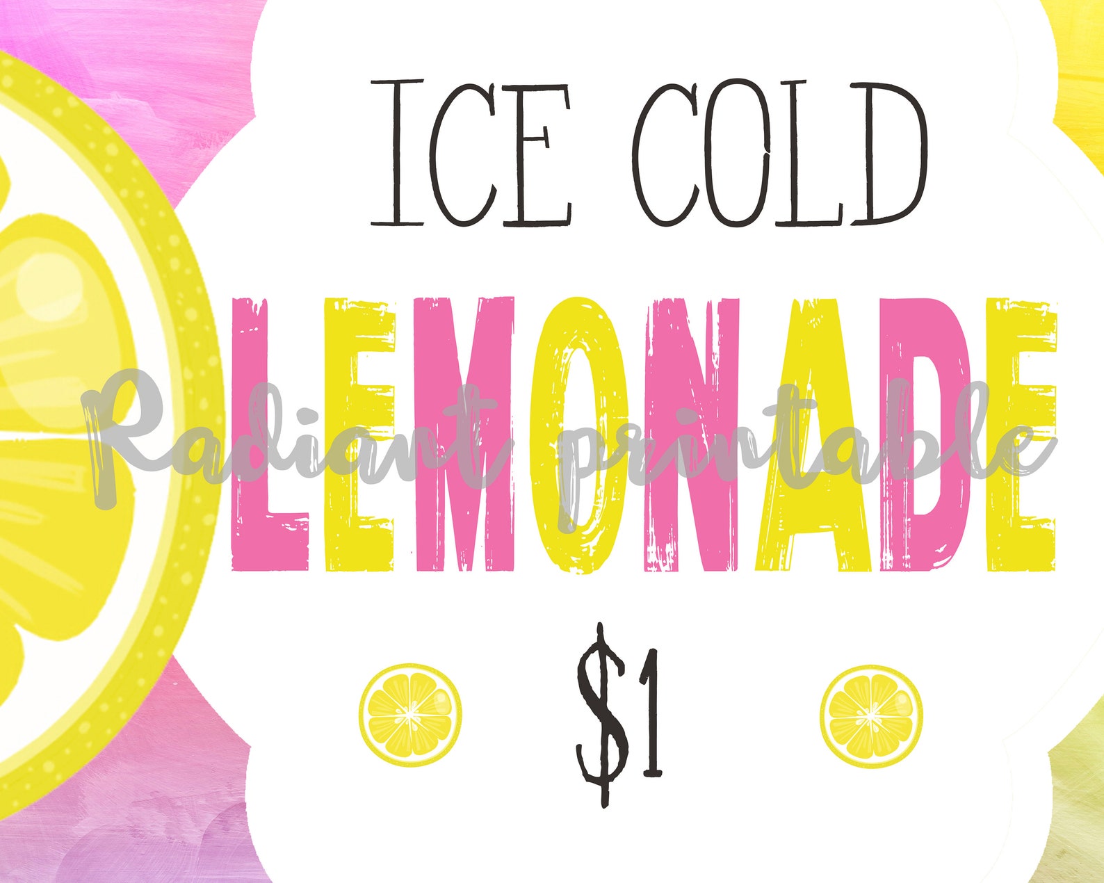 Lemonade Stand Sign, Instant Download, Digital, TWO SIZES - Etsy