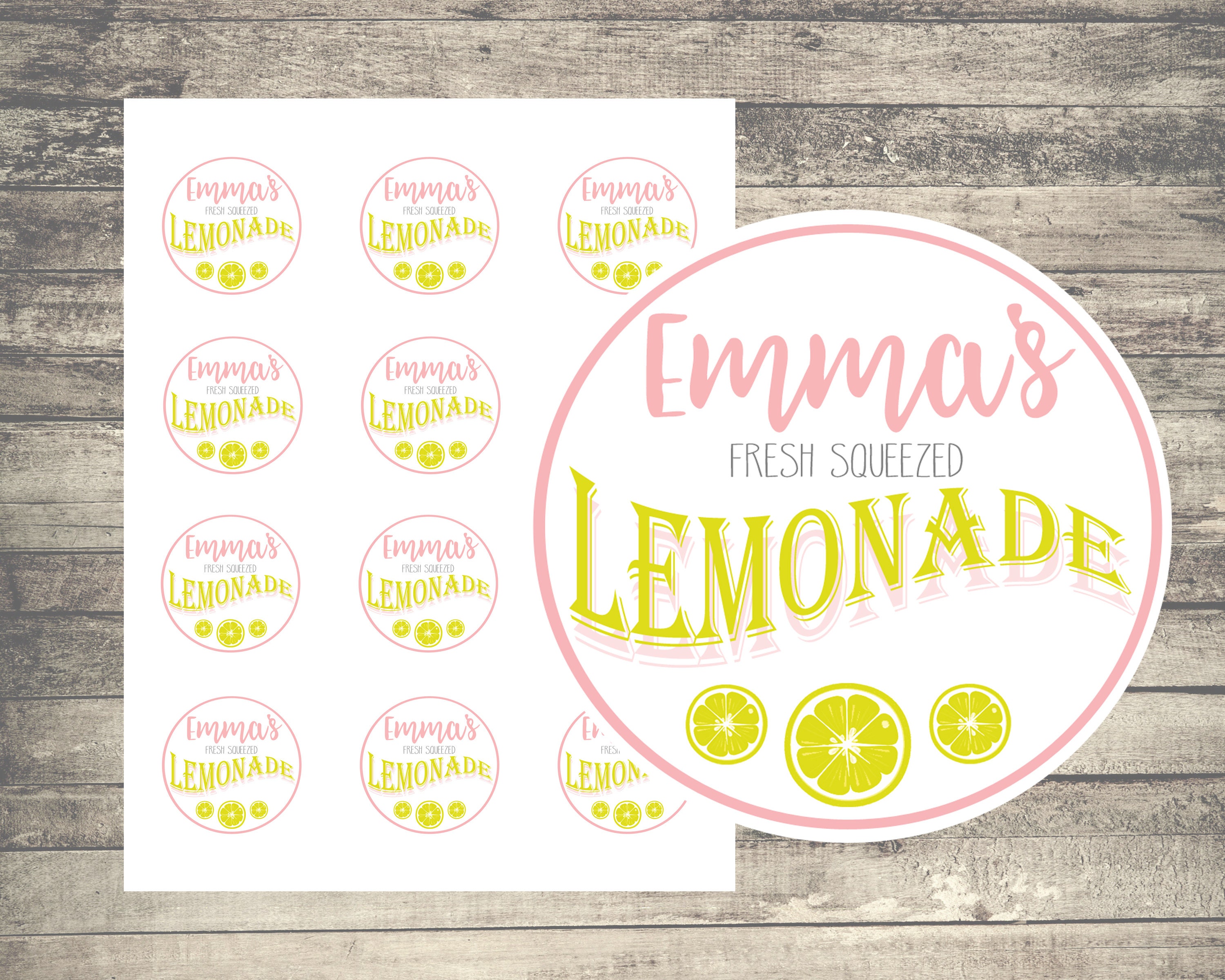 Lemonade Stand Cup Stickers Custom Digital Download | Etsy