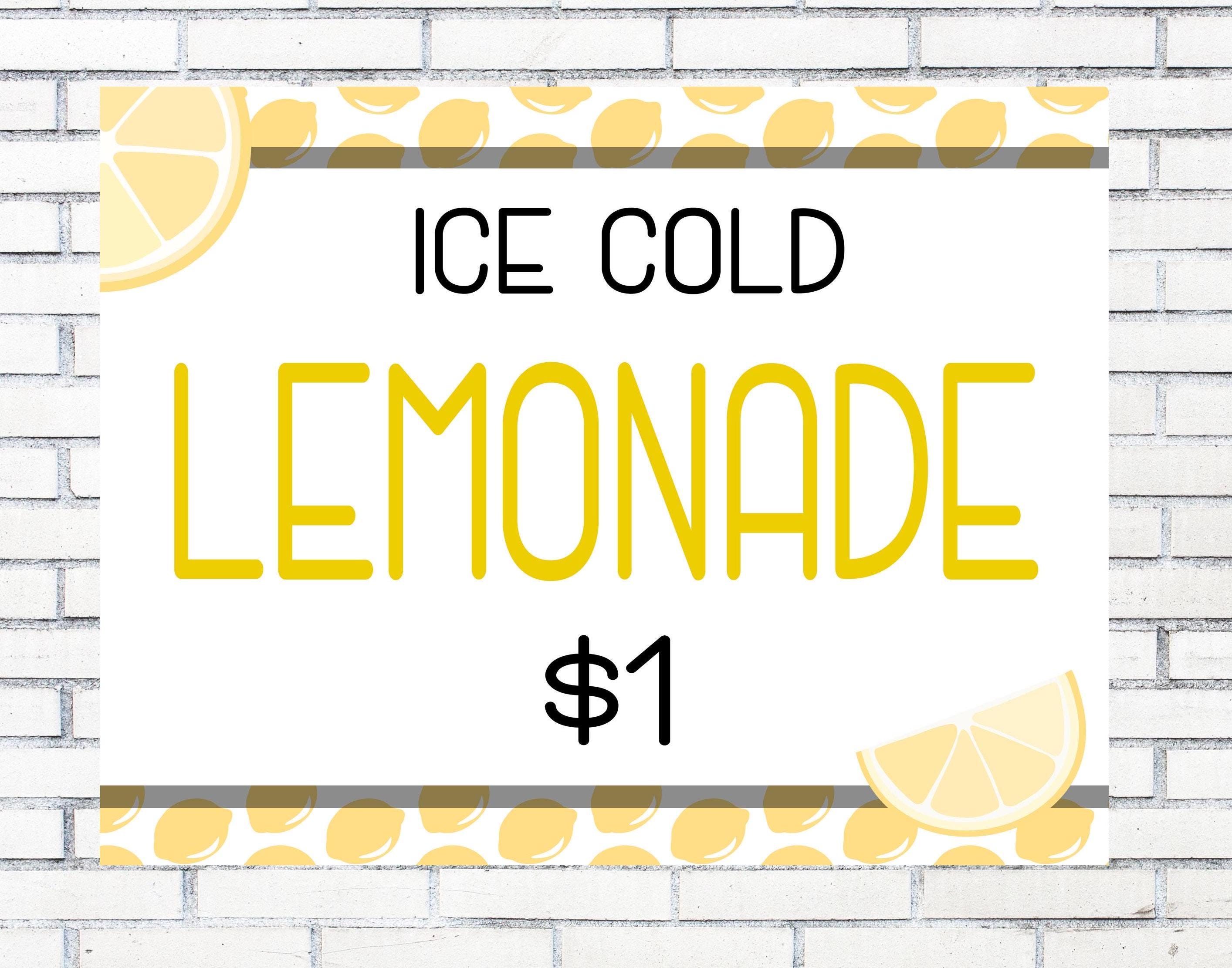 Lemonade Stand Sign, Instant Download, Digital, TWO SIZES - Etsy