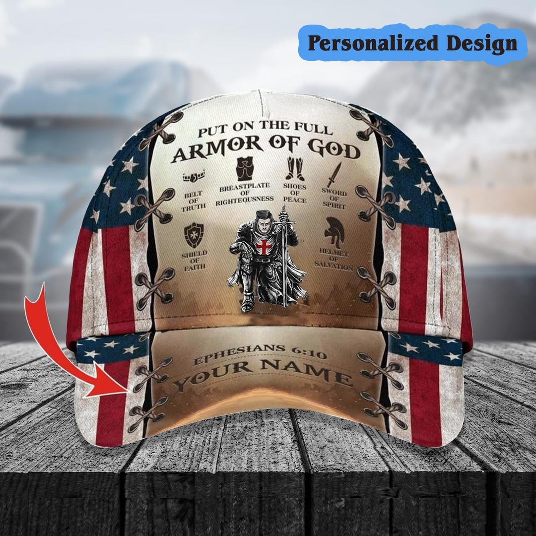Personalized Put on the Full Armor of God Cap Jesus Hat, Christian ...