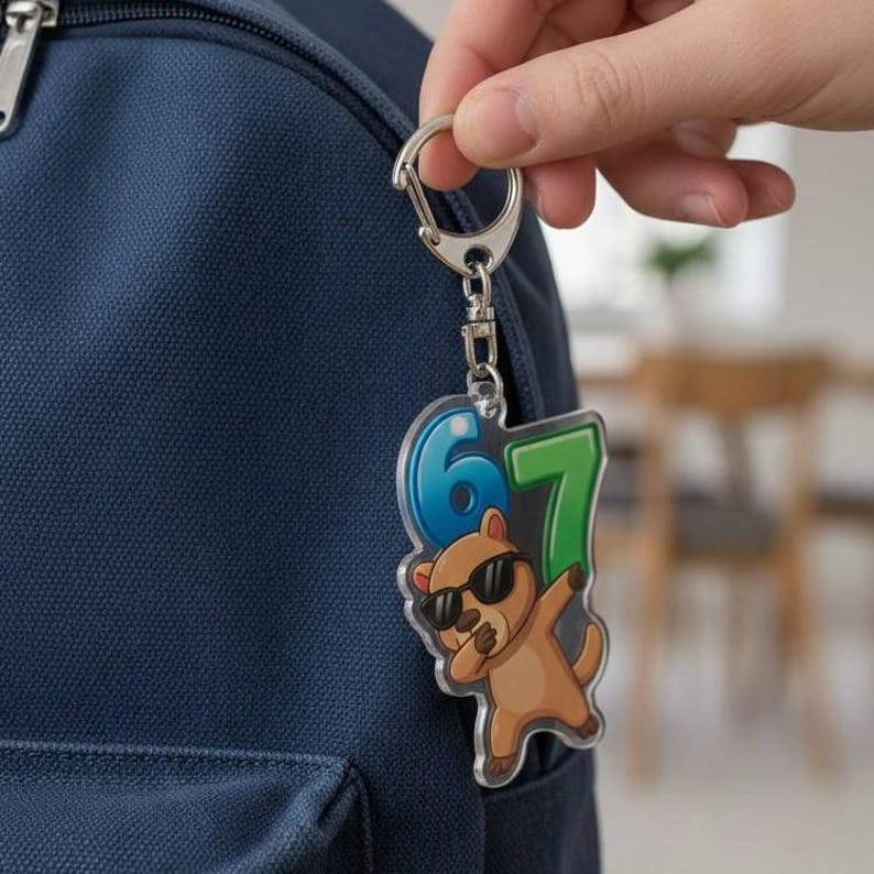 10pcs Large 67 Keychains Brainrot, Viral 67 Six Seven, Kids Party Favor ...