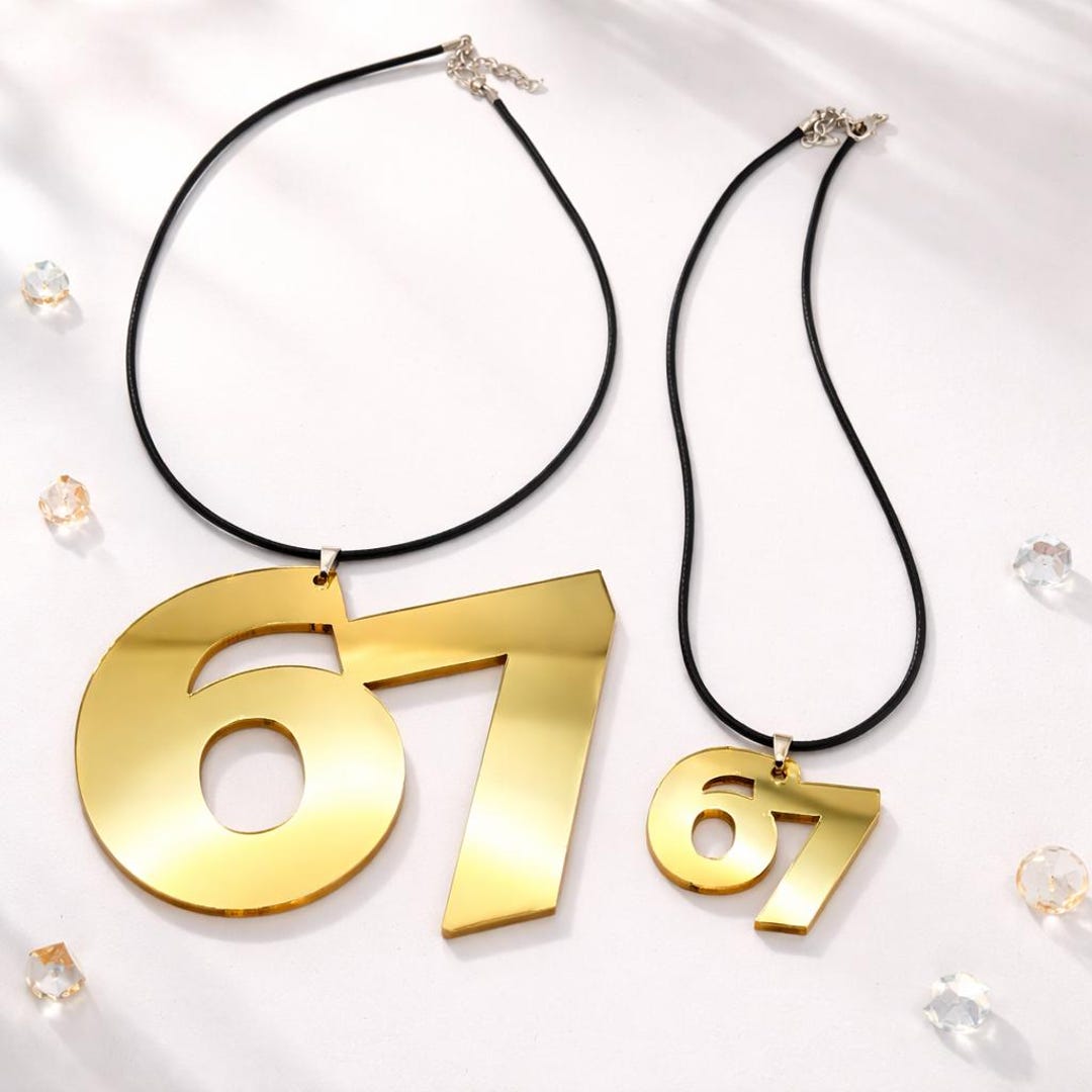 67 Number Necklace – Six Seven Meme | Brainrot Trend Jewelry | Mirror ...