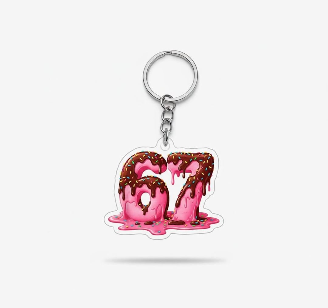 Six Seven Keychain or Necklace : 67 Meme, Backpack Charm, Number Key ...