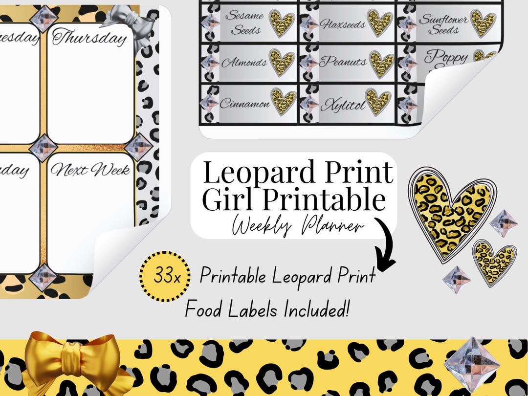 Leopard Print Planner/printable Weekly Organizer/animal Print Schedule ...