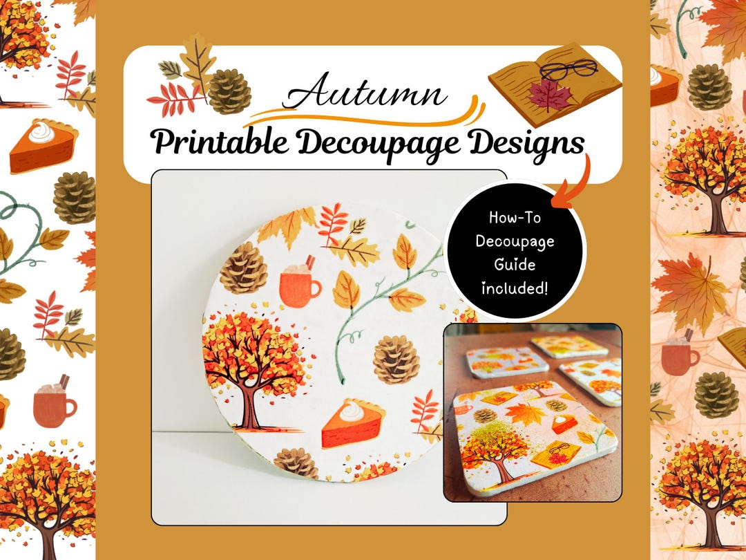 Autumn Fall Activity/printable Fall Decoupage Designs/inspiring Pattern ...