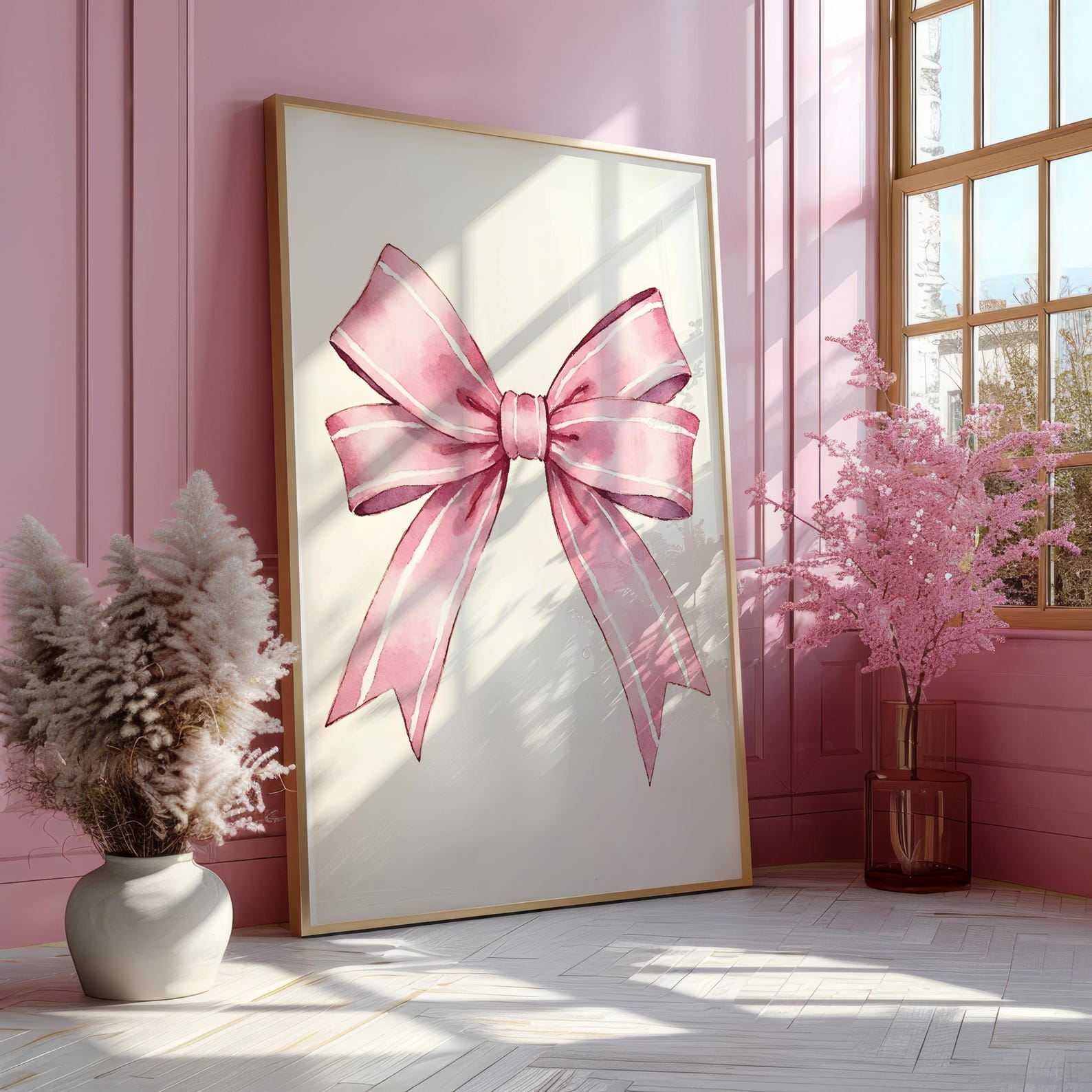 Set of 3 Prints Trendy Pink Bows Cherries Prints Wall Art Nursery Gifts ...