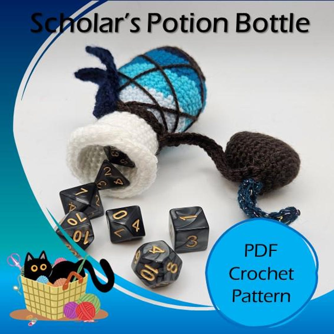 Crochet Pattern Potion Bottle Dice Bag, Scholar's Potion Bottle ...