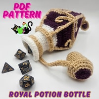 Crochet Pattern Potion Bottle Dice Bag, Royal Potion Bottle, Amigurumi ...