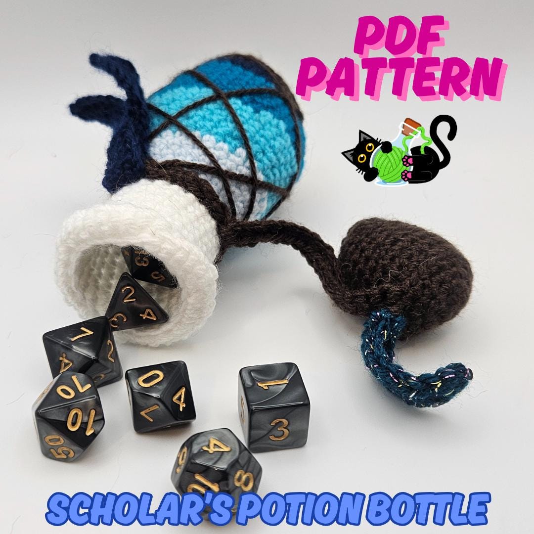 Crochet Pattern Potion Bottle Dice Bag, Scholar's Potion Bottle ...