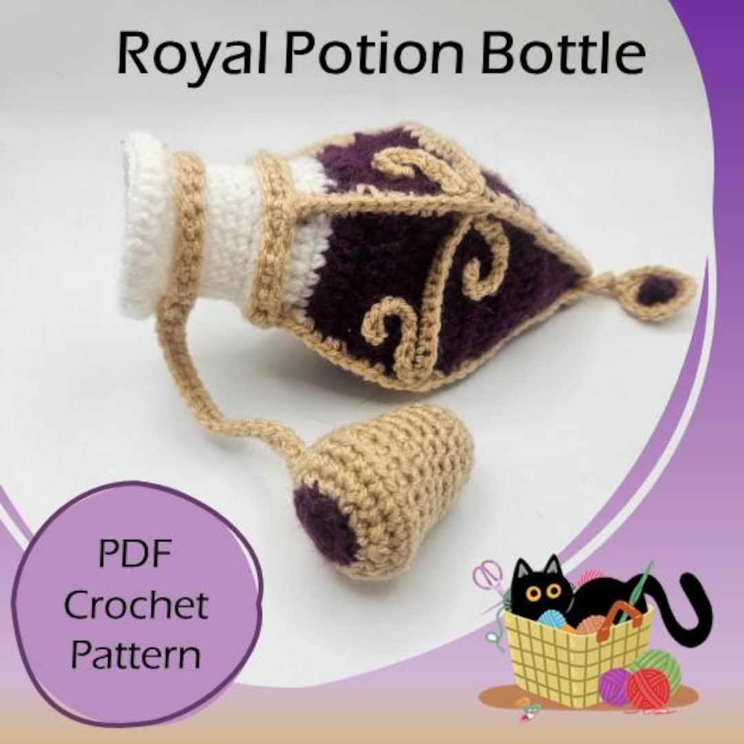 Crochet Pattern Potion Bottle Dice Bag, Royal Potion Bottle, Amigurumi ...