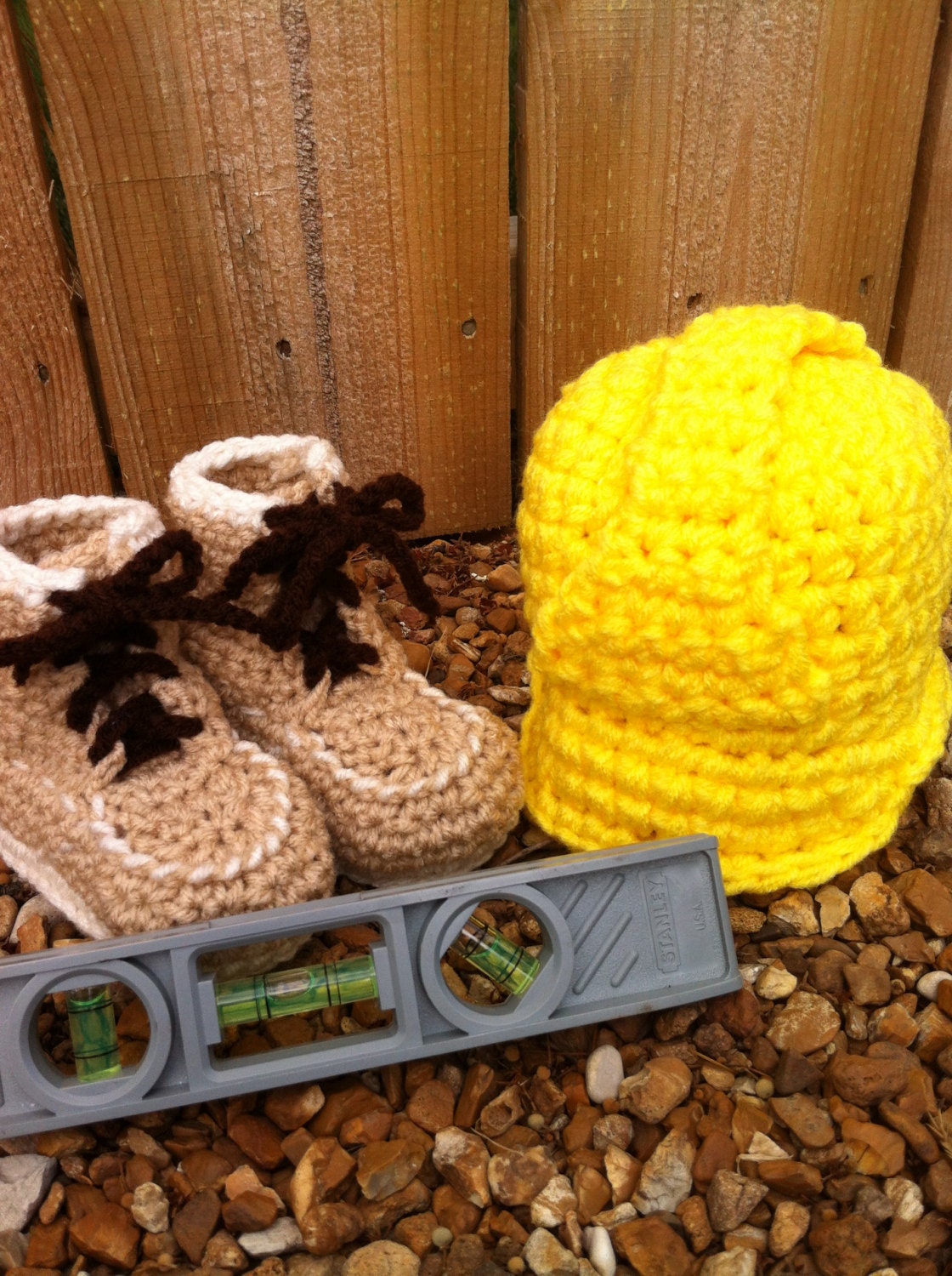 Baby Construction Worker Contractor Boots Booties and Hard Hat - Etsy