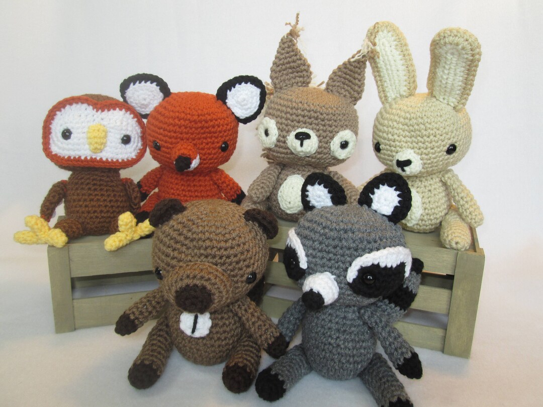 Woodland Creatures Dolls Toy Stuffed Animal Fox Raccoon Squirrel Bunny ...