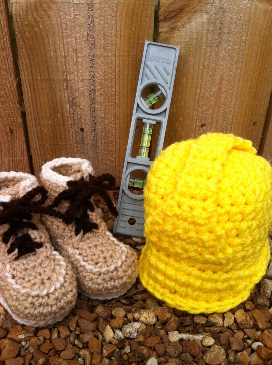 Baby Construction Worker Contractor Boots Booties and Hard Hat - Etsy