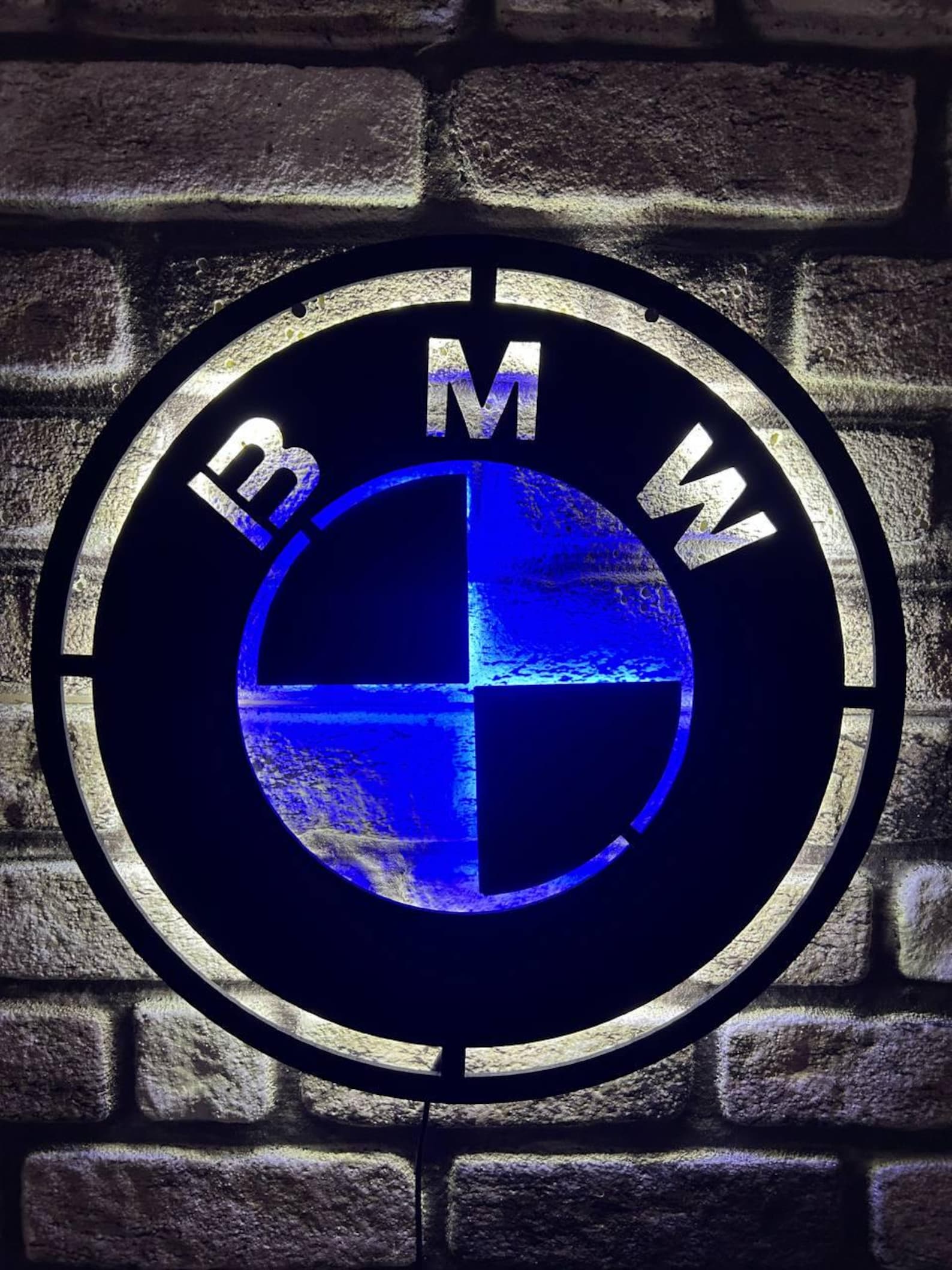 Bmw Wood Logo Led Sign , Sleek Automotive Wall Decor , Car Show Rooms ...