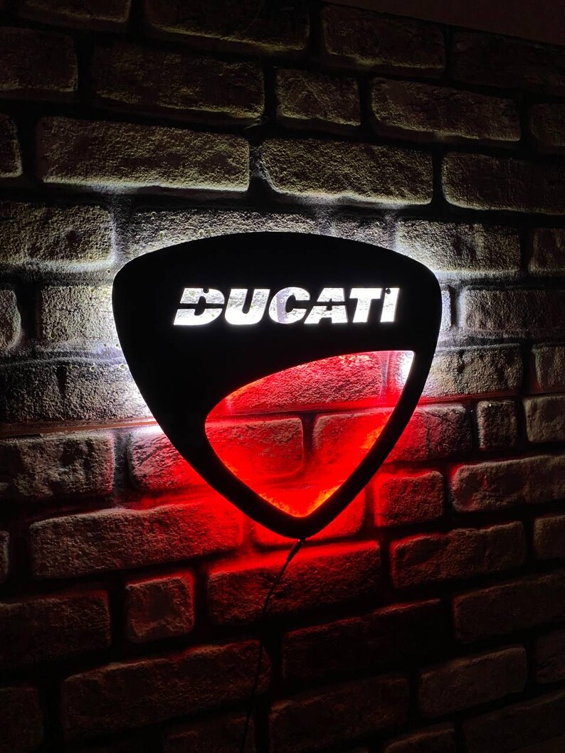 Ducati Logo Led Sign, Ducati Wall Art, Ducati Logo Led Decor, Ducati Wall Sign, Ducati Sign ...