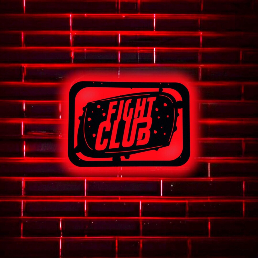 Fight Club Wood Wall Art With Led Light , Fight Club Room Decor ...