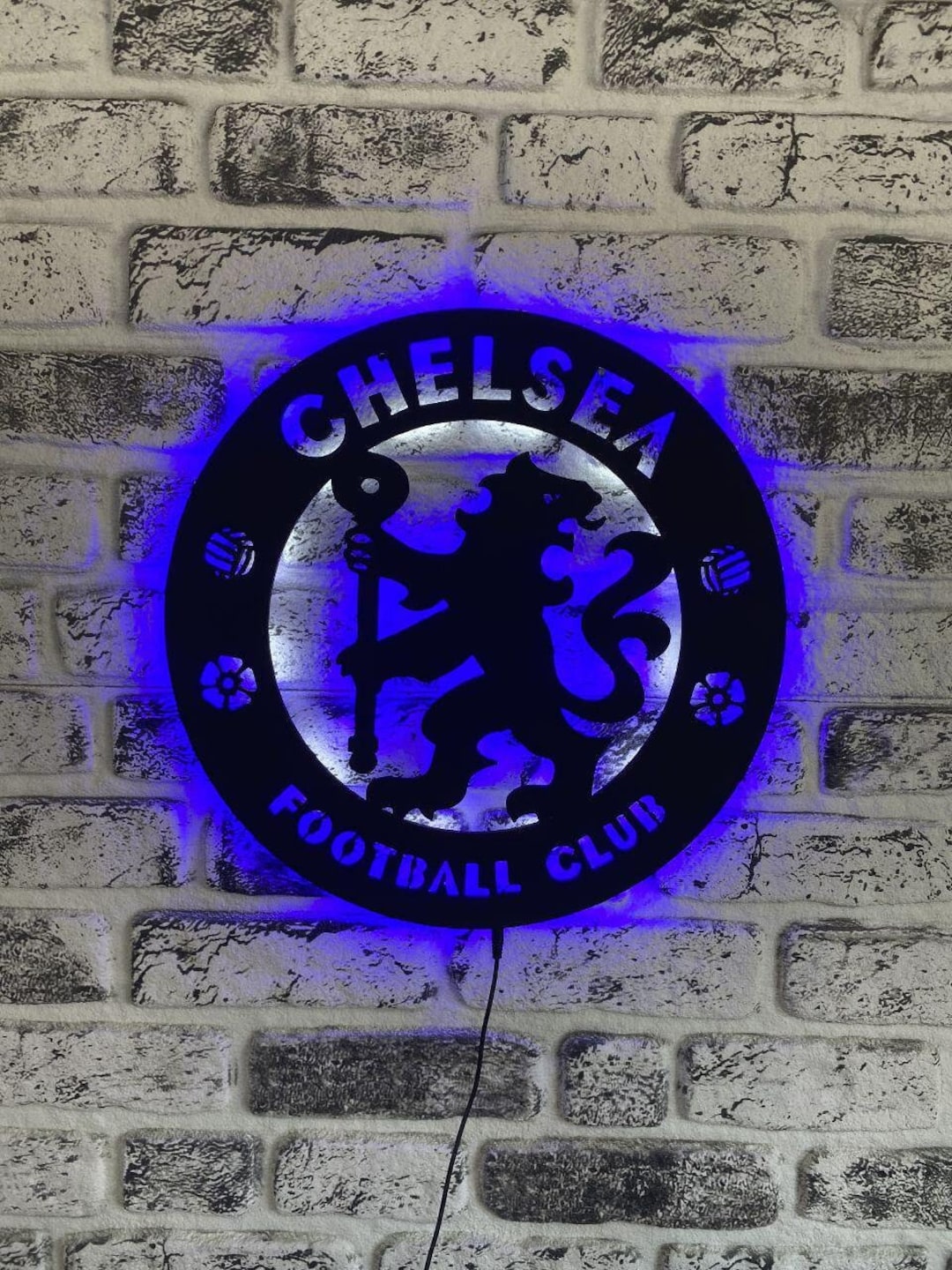 Chelsea Wood Logo Led Sign Chelsea Football Team Logo Led Sign Sports ...