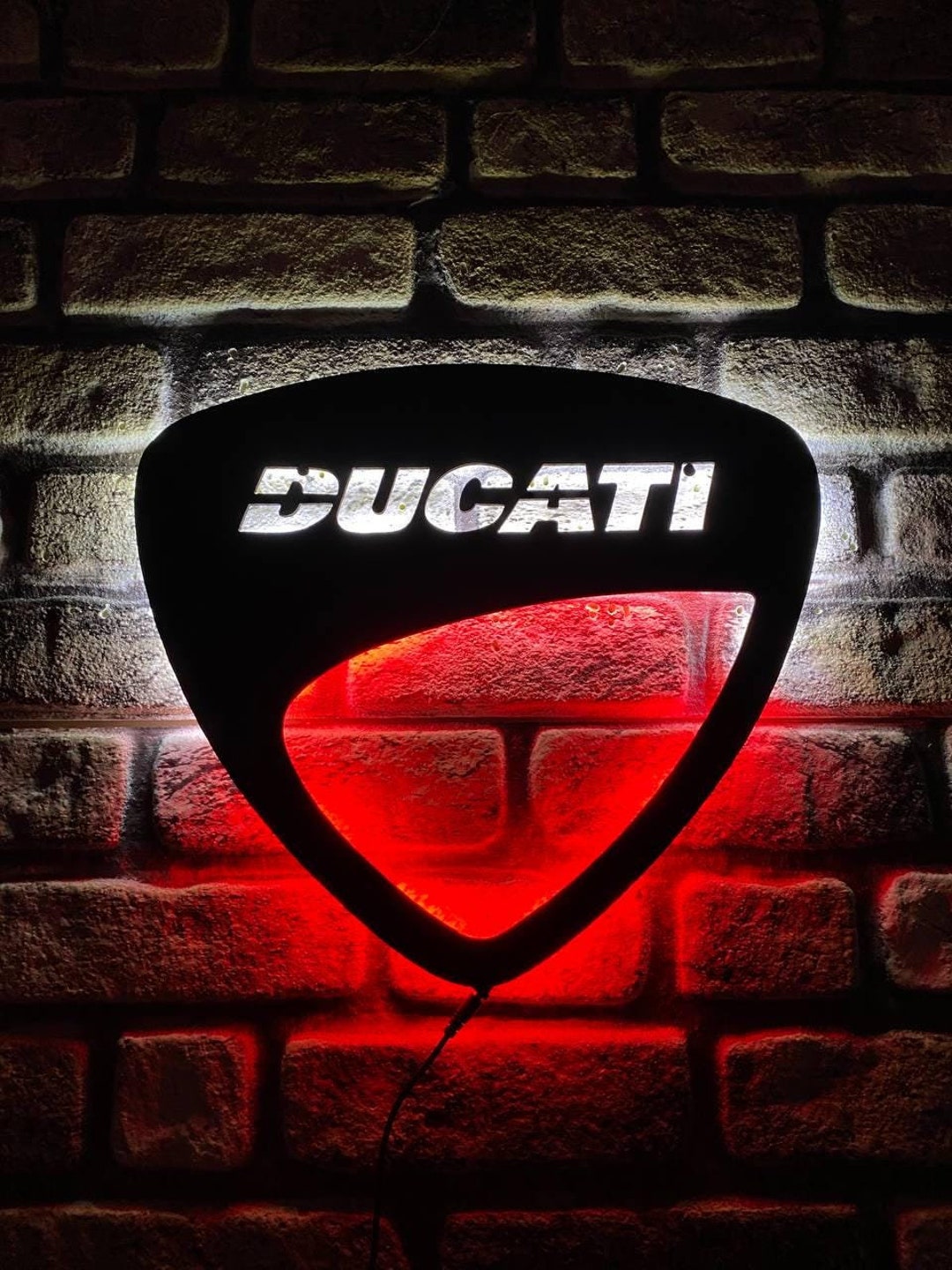 Ducati Logo Led Sign, Ducati Wall Art, Ducati Logo Led Decor, Ducati Wall Sign, Ducati Sign ...