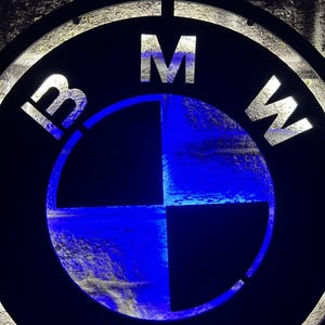 Bmw Wood Logo Led Sign , Sleek Automotive Wall Decor , Car Show Rooms ...
