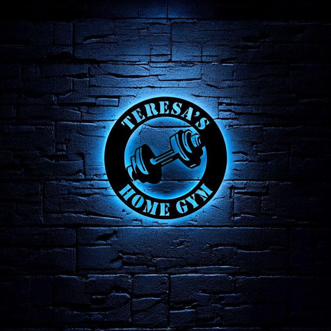Personalized Fitness Center Led Sign, Home GYM Wall Decor, Neon Sign ...