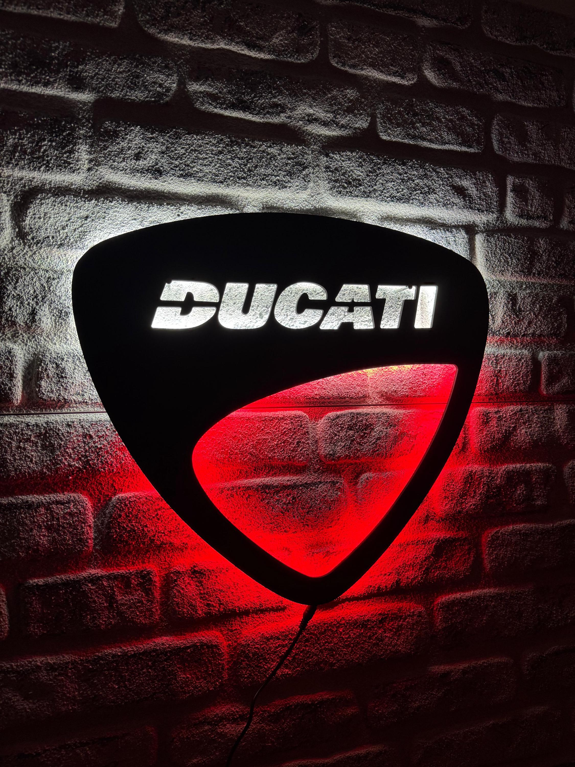 Ducati Logo Led Sign, Ducati Wall Art, Ducati Logo Led Decor, Ducati ...