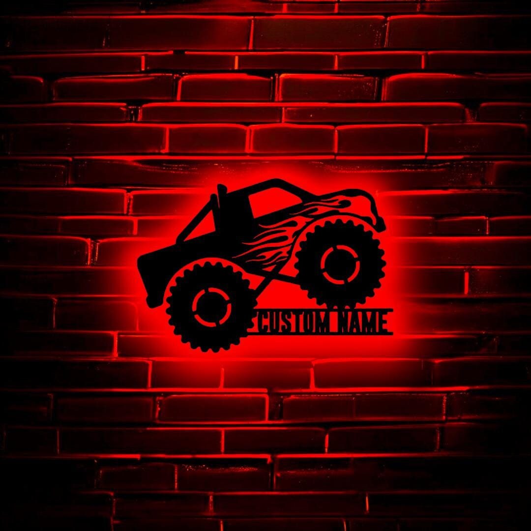 Custom Name Jeep Car Wood Wall Art Led Light , Car Wood Art , Garage ...