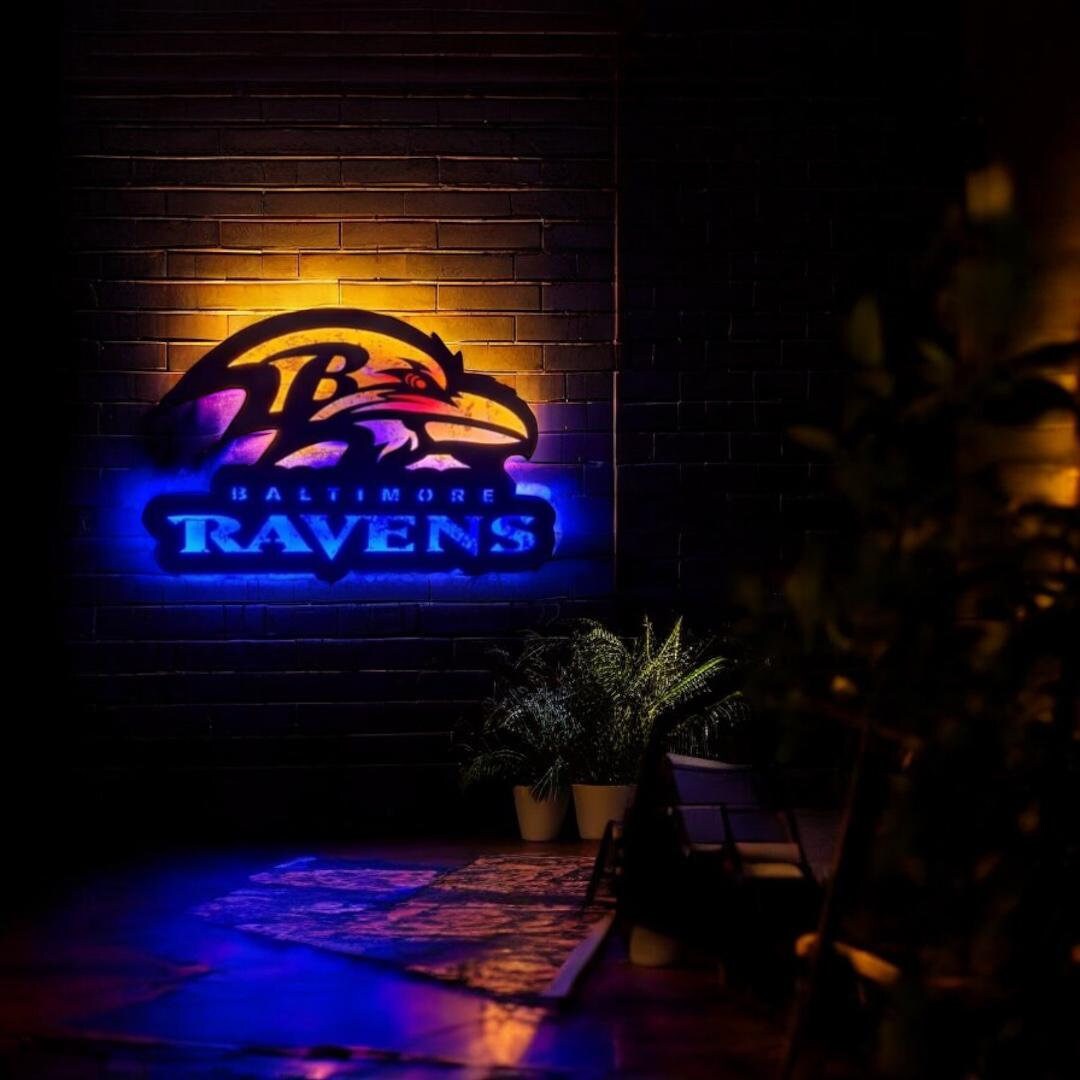 Baltimore Ravens Led Light Sign , American Football Fans Gift, Nfl Man ...
