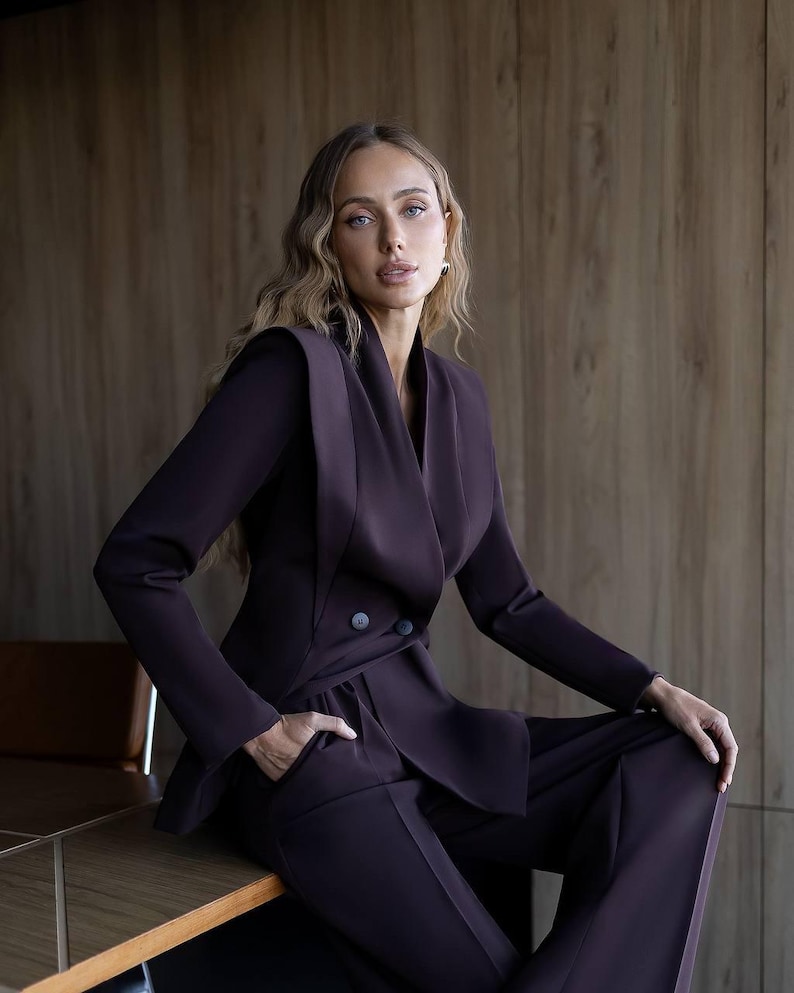 Women’s Suit Set | Blazer & Wide Pants | Perfect for Bride, Wedding ...