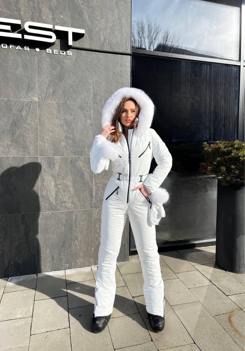 Women’s Luxury Ski Suit With Arctic Faux Fur | Waterproof One Piece ...