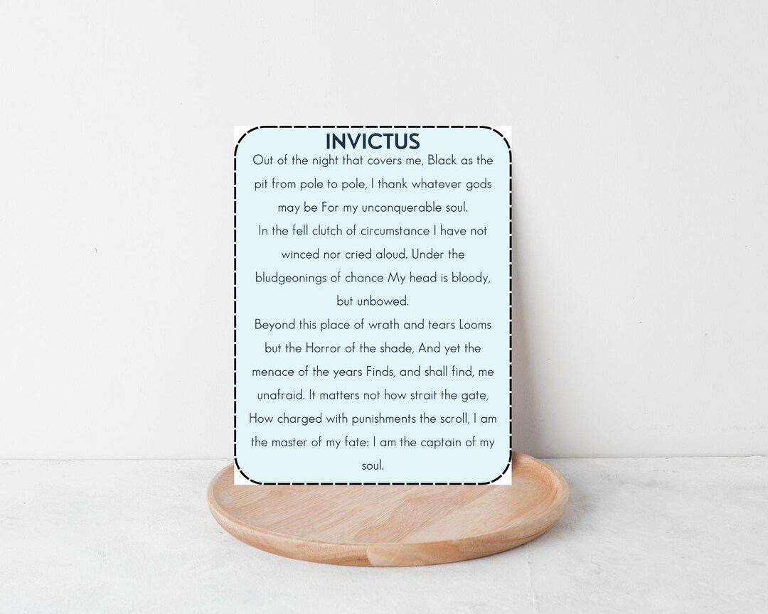 Printable Invictus Poem Invictus Poem Digital Invictus Poem Printable ...