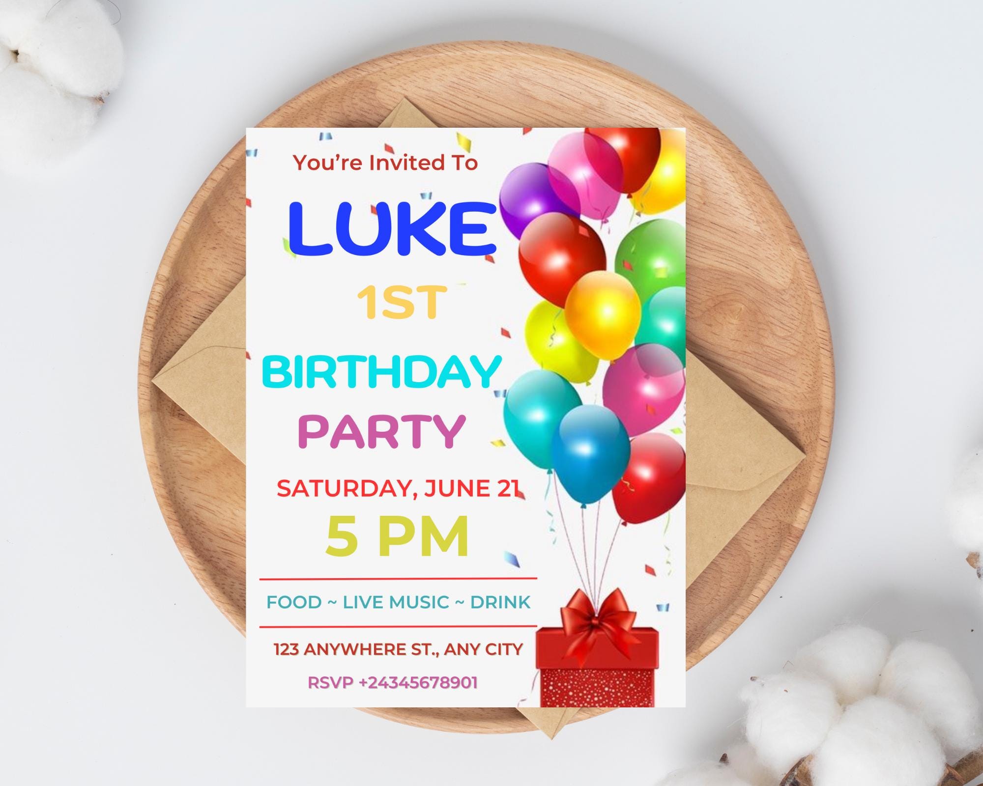 Editable Balloon Birthday Invitation Balloon Birthday Invitation ...