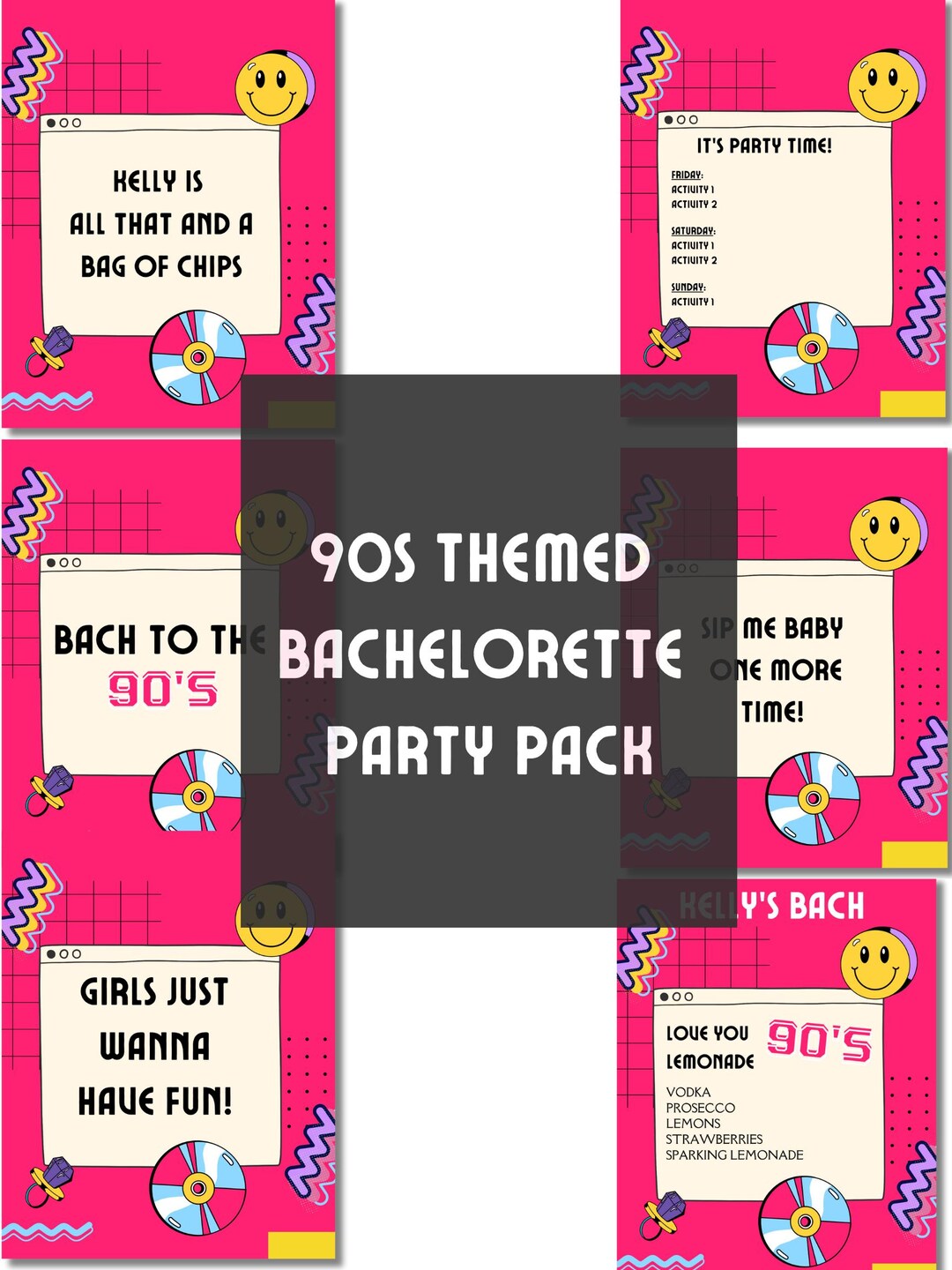 Customizable Bach to the 90s Sign, Retro Party Decor, Personalized 90s ...