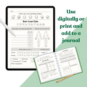 Daily Pain Dairy and Symptom Tracker - Etsy