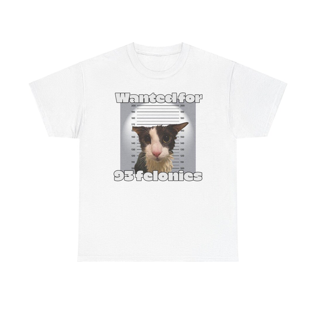 Funny Cat Mugshot Wanted Poster, Cat Committing Crimes, Cat Lover Shirt ...