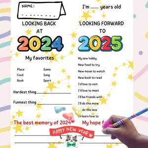 New Years Resolution Printable for Kids, New Year's Fun Activity for ...