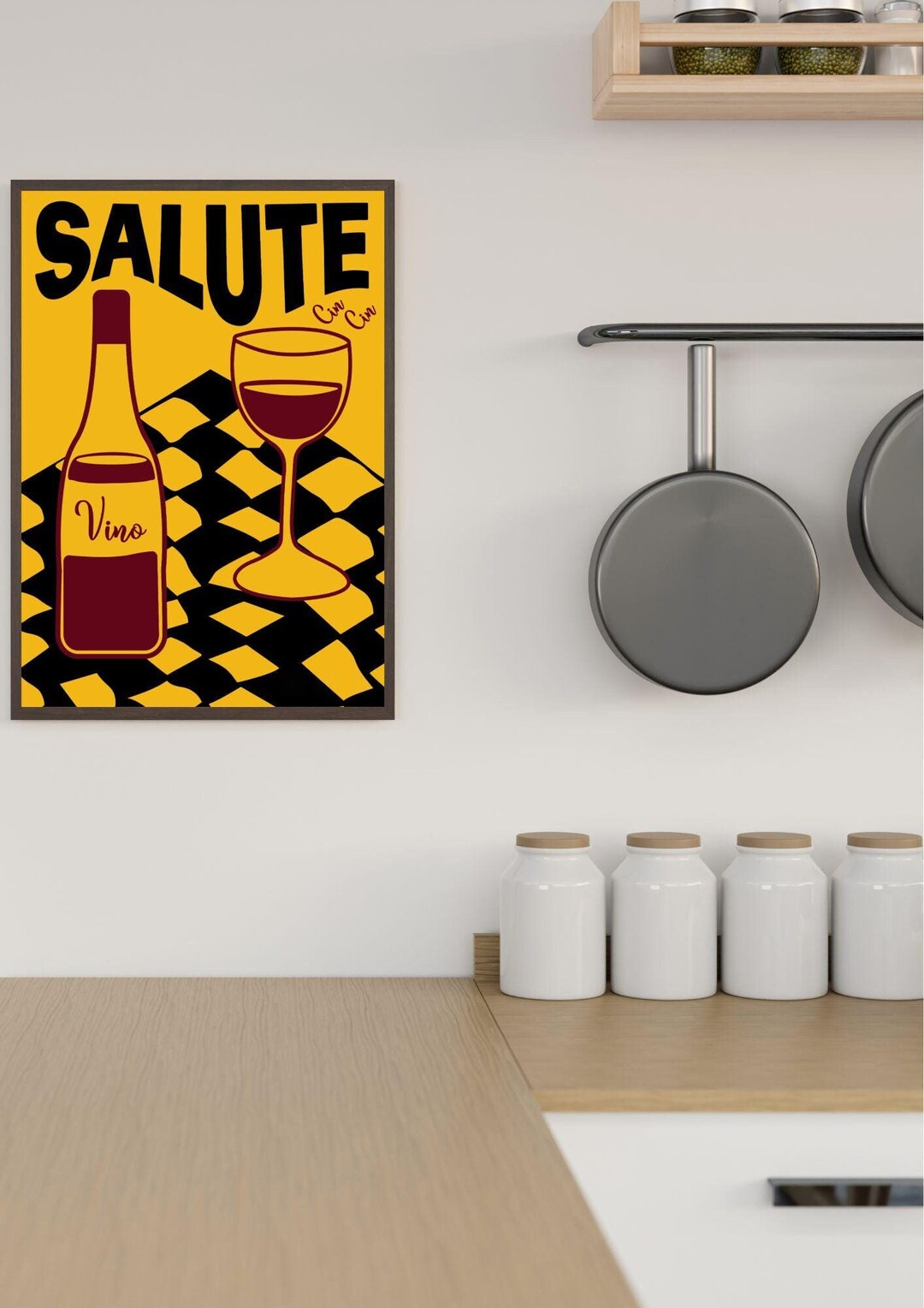 Italian Wine Poster, Salute Wall Art, Salute Italian Wine Poster ...