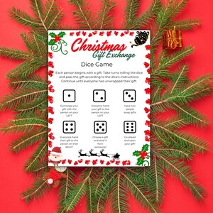 Christmas Dice Game, Printable Christmas Gift Exchange Dice Game, Gift ...