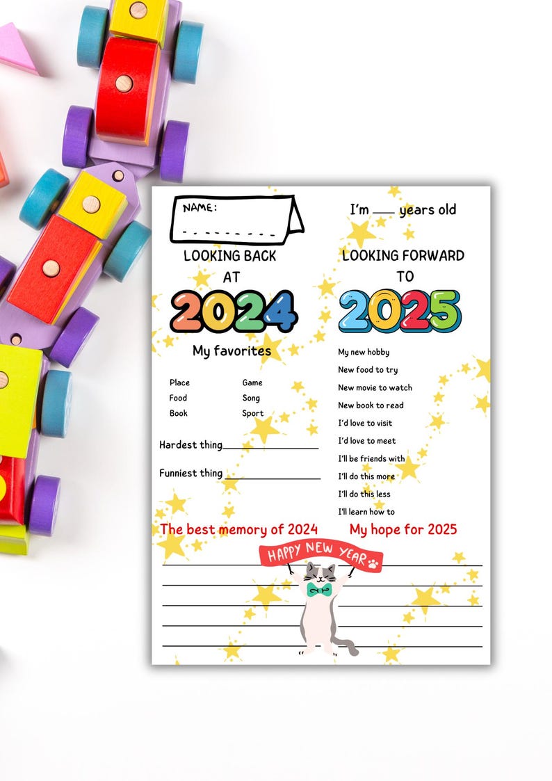 New Years Resolution Printable for Kids, New Year's Fun Activity for ...