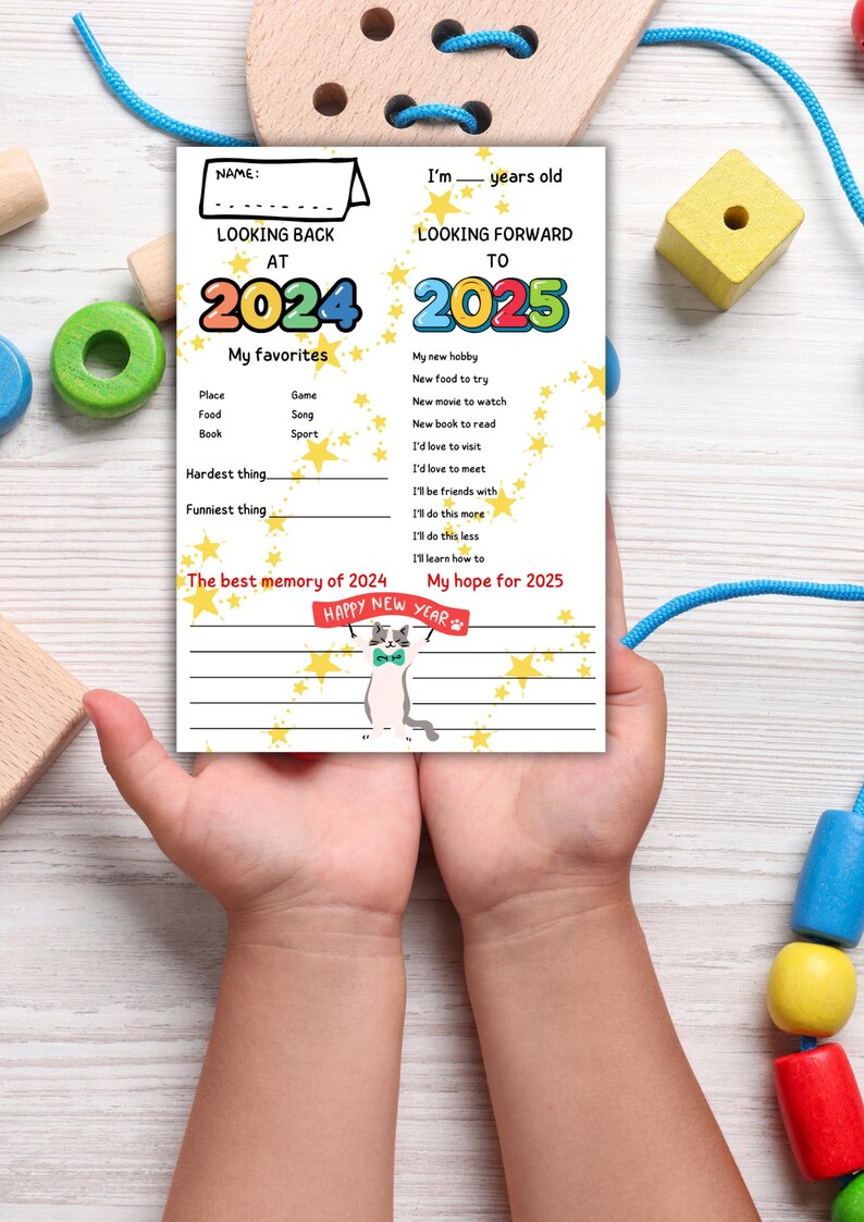 New Years Resolution Printable for Kids, New Year's Fun Activity for ...