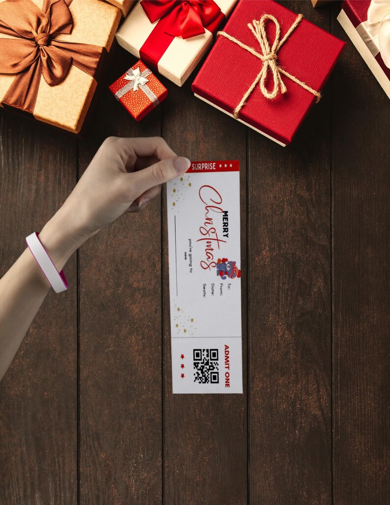 Concert Gift Voucher Template With Cats, Happy Christmas Gift Ticket ...