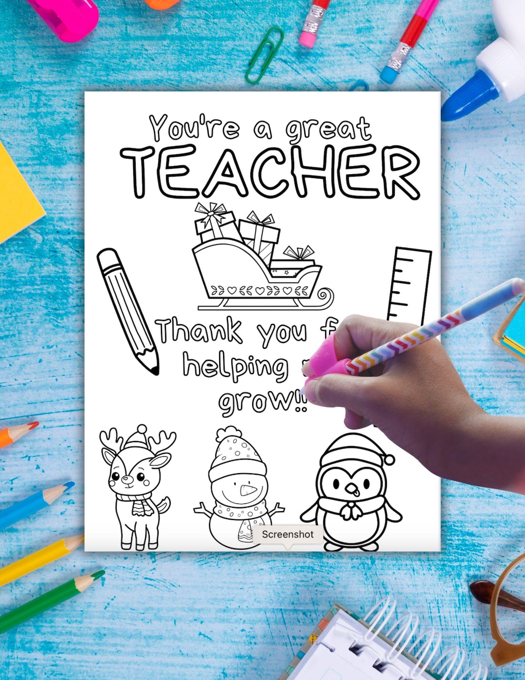 Christmas Appreciation Printable, Teacher Appreciation, Thank You Gift ...