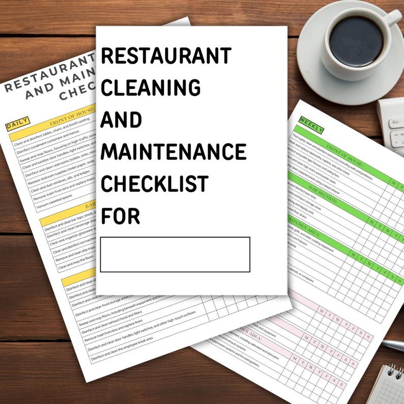 Restaurant Cleaning Checklist Template, Cleaning Checklists, Restaurant ...