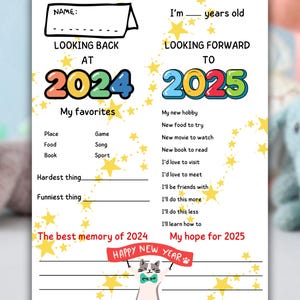 New Years Resolution Printable for Kids, New Year's Fun Activity for ...