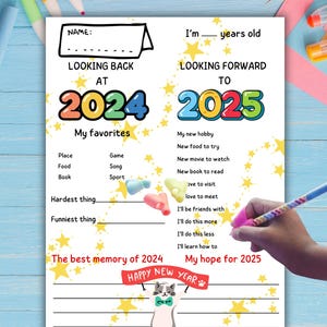 New Years Resolution Printable for Kids, New Year's Fun Activity for ...