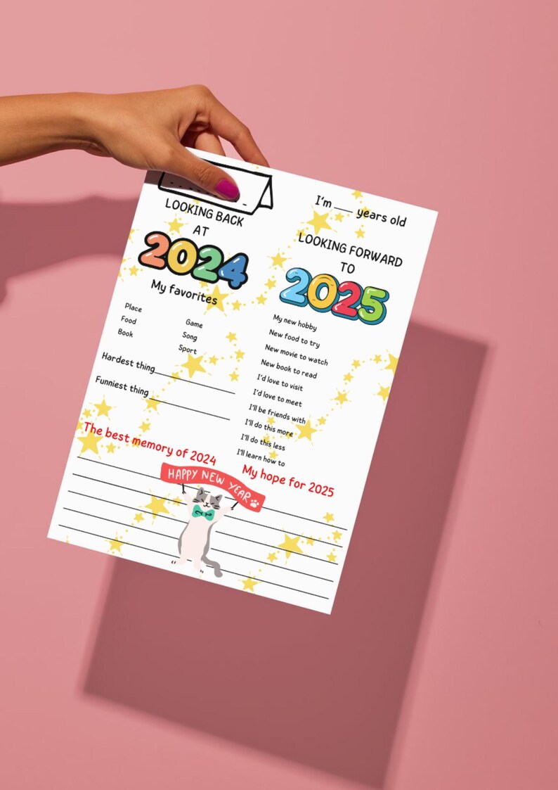 New Years Resolution Printable for Kids, New Year's Fun Activity for ...