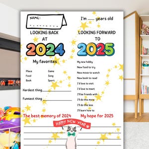New Years Resolution Printable for Kids, New Year's Fun Activity for ...