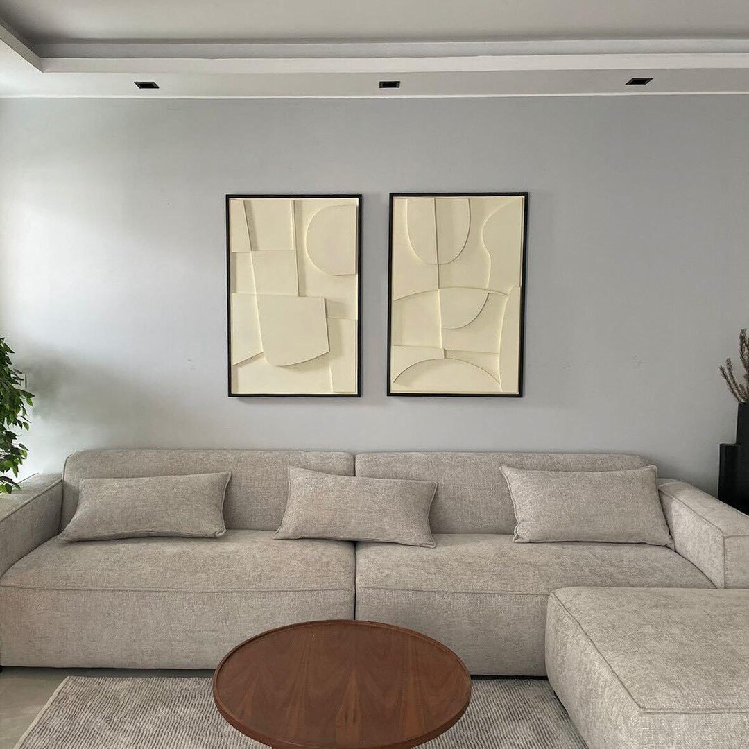 Tableau Handmade 3D Black & White Wall Art Textured Canvas Pictures for ...