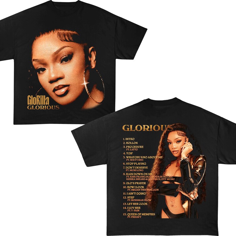 Glorilla 2 Halftone Png (only for Black Shirt) Bootleg Concert Tee| Fan ...