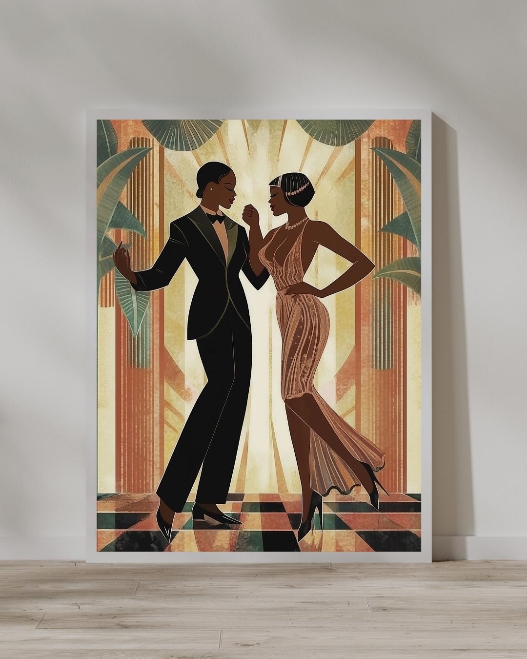 Art Deco: Dance With Her | Black Queer Digital Wall Art Download - Etsy
